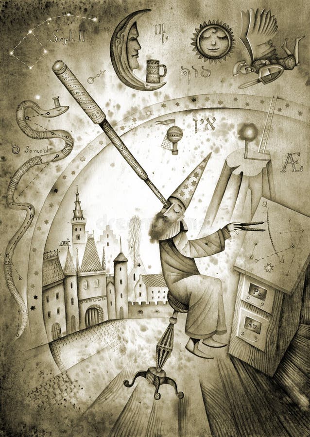 Renaissance-era Mathematician and Astronomer Stock Illustration ...