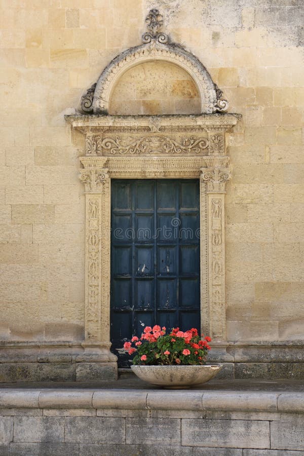 Renaissance Front Door in Apulia Stock Image - Image of historical ...
