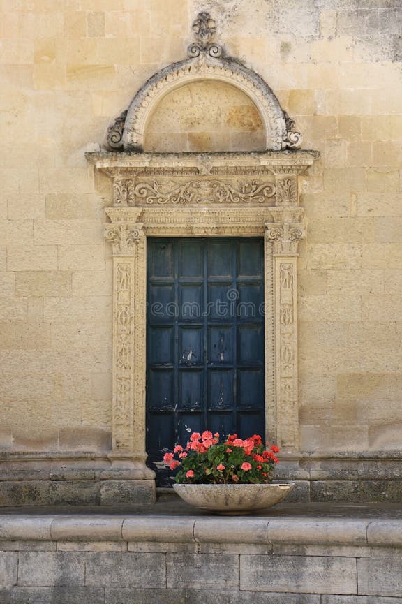 Renaissance Front Door in Apulia Stock Image - Image of historical ...