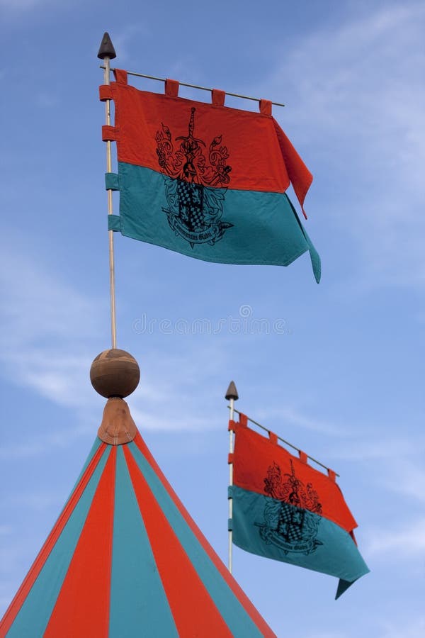 Renaissance Military Tents and Flags in the Camp Stock Image - Image of ...