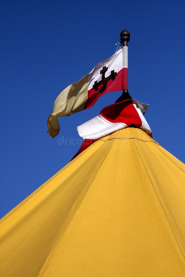 Renaissance Military Tents and Flags in the Camp Stock Image - Image of ...