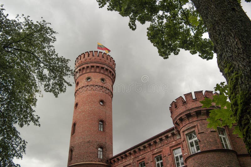 Renaissance Red Brick Castle. Overcast Day Stock Image - Image of ...