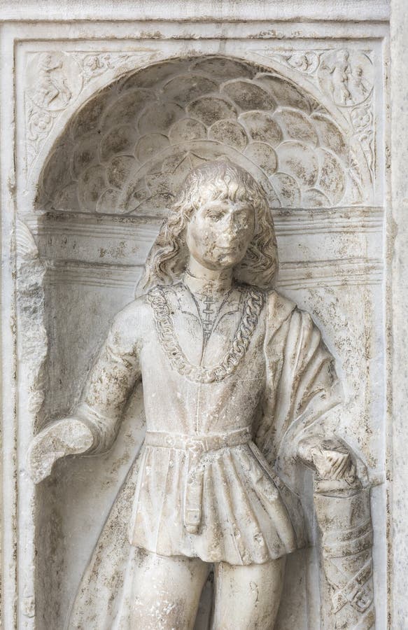 Renaissance Marble Sculpture of Saint Protas, Como, Italy Stock Image ...