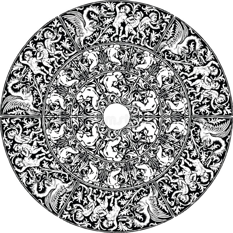 Renaissance Seamless Pattern Illustration. Stock Vector - Illustration ...