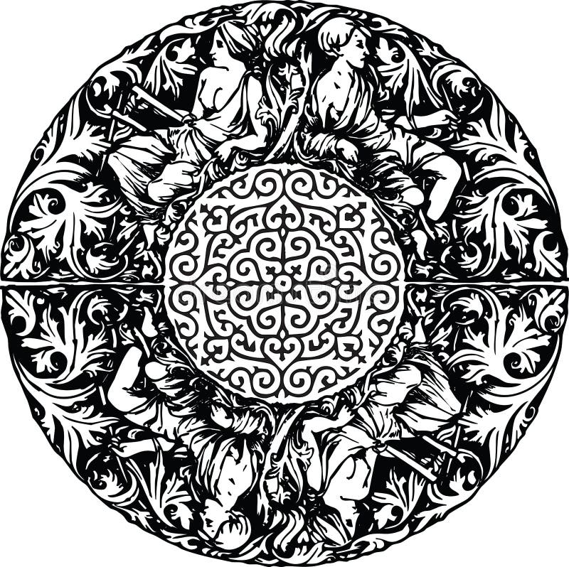 Renaissance Seamless Pattern Illustration. Stock Vector - Illustration ...