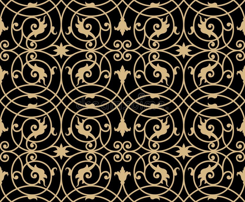 Black and White Ornamental Seamless Vector Pattern Stock Vector ...