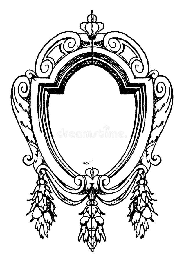 Antique Oval Frame Drawing