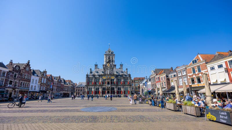 The Renaissance Style Building of the Old Delft City Hall Building, in ...