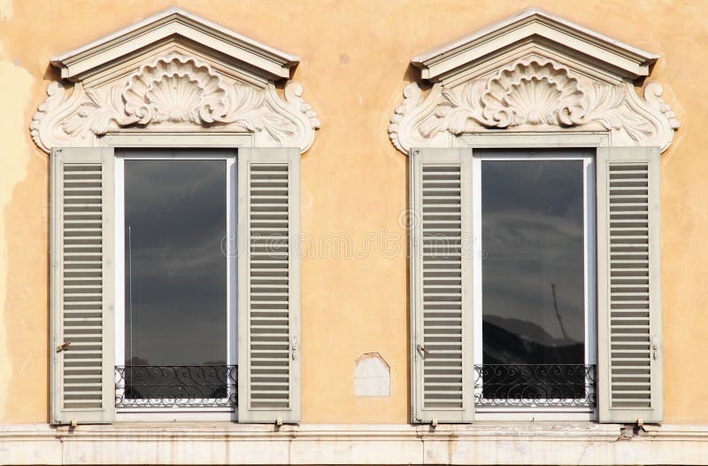 Renaissance windows stock image. Image of rome, roma - 13295175