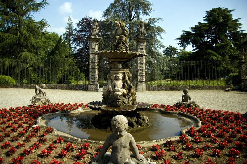 Italienischer Renaissance-Garten-Brunnen Stockbild - Bild von hamilton ...