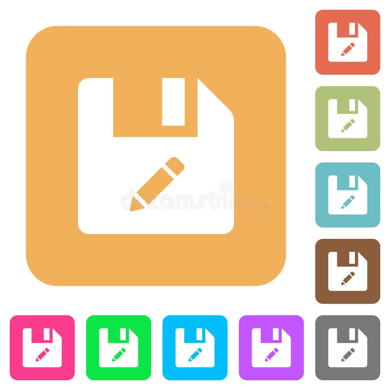 Rename File Rounded Square Flat Icons Stock Vector - Illustration of ...