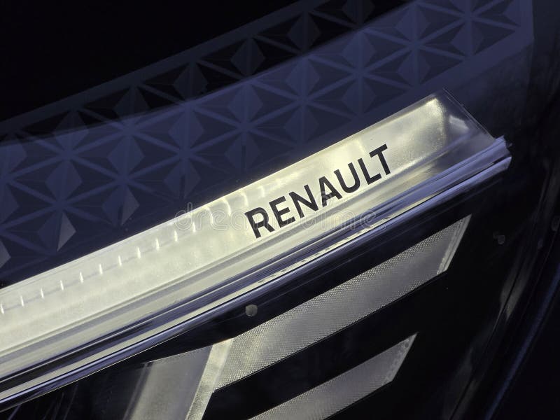 Renault Badge on a LED Headlight Editorial Stock Image - Image of ...