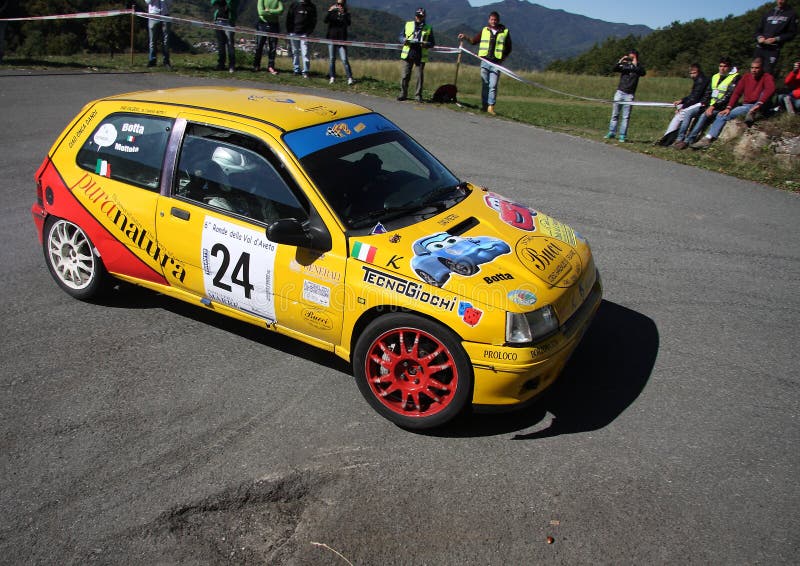 Rally Car-Renault Clio. Climb Race in Chiavari-Leivi Uphill. September ...
