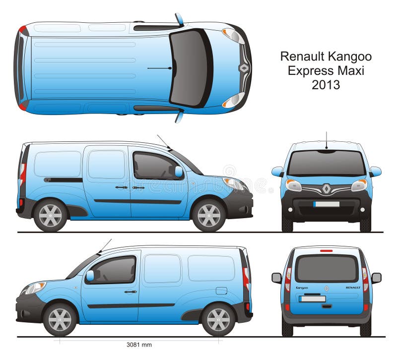 Renault Kangoo Express Maxi Combi Van 2013 Blueprint Editorial Photo ...