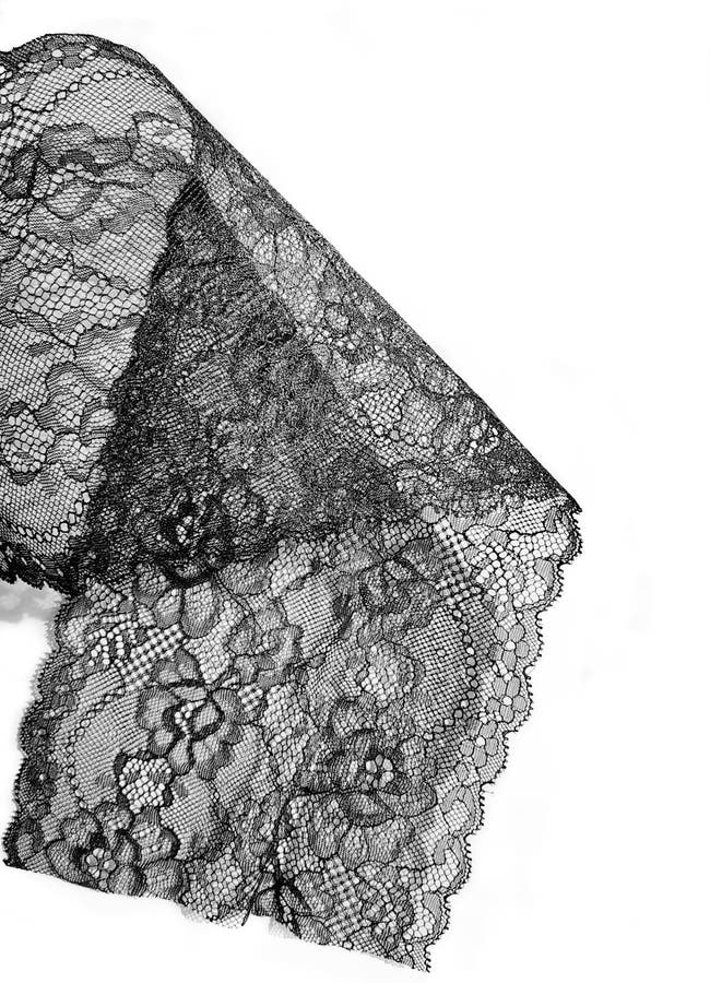 Renda Preta Sobre Fundo Branco Imagem de Stock - Imagem de textura ...