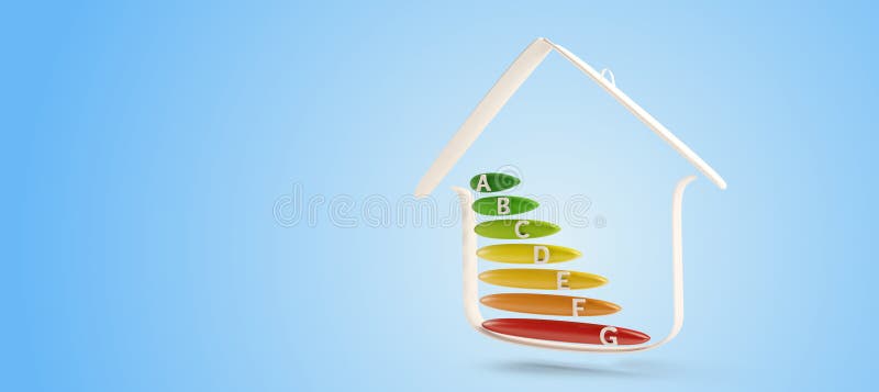 Rendement ?nerg?tique De Maison Du Symbole 3d-illustration Illustration ...