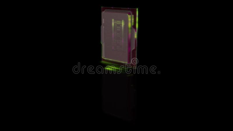 Render 3D Animation of the Model CPU on a Black Background Future ...