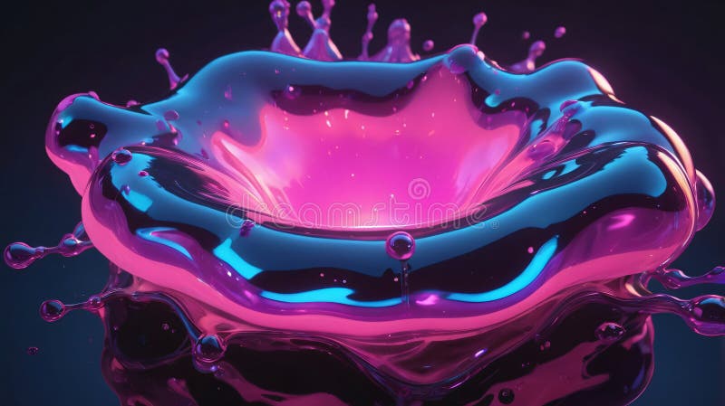 Render of Abstract Background, Multicolor Liquid, Liquid Splatters ...