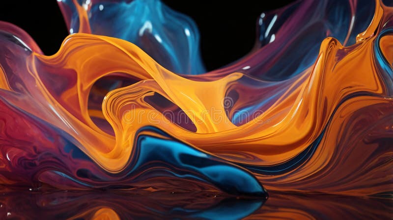 Render of Abstract Background, Multicolor Liquid, Liquid Splatters ...
