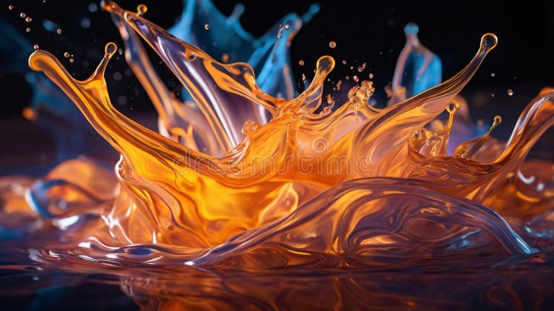 Render of Abstract Background, Multicolor Liquid, Liquid Splatters ...