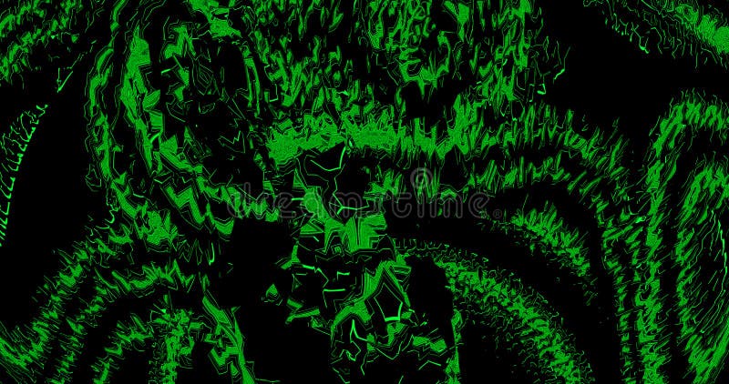 Render with Abstract Green Lines on Dark Background Stock Illustration ...