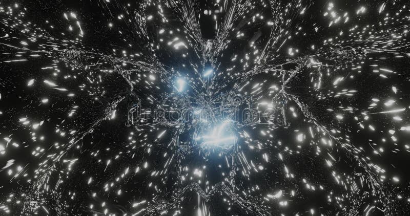 Render with Abstract Space Background with Stars and Lightnings Stock ...