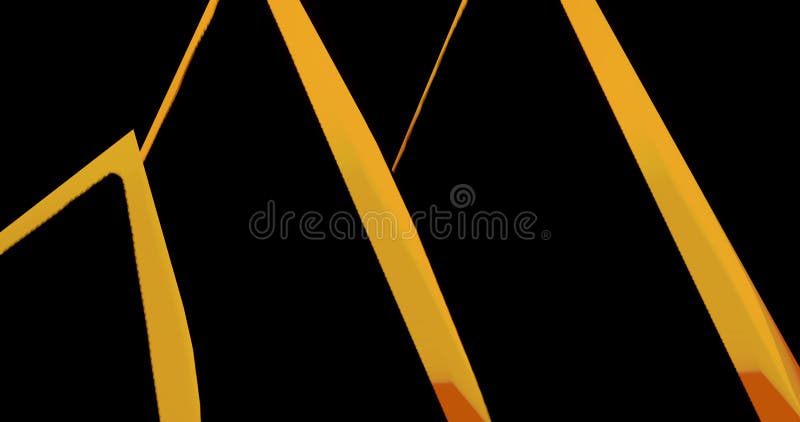 Render with Abstract Yellow Triangular Lines on Black Stock ...