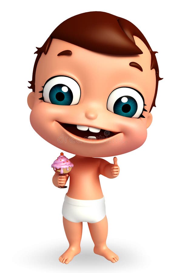 Render of Baby with White Board Stock Illustration - Illustration of ...