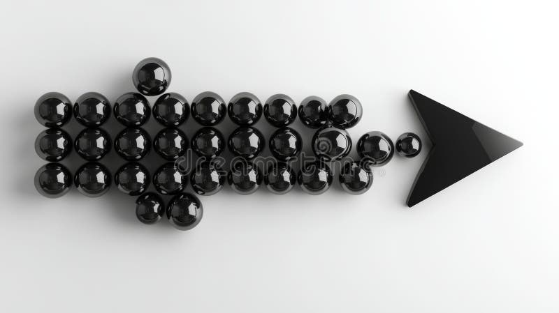 In this Render, Black Spheres Gather Around a Center Light. Attraction ...