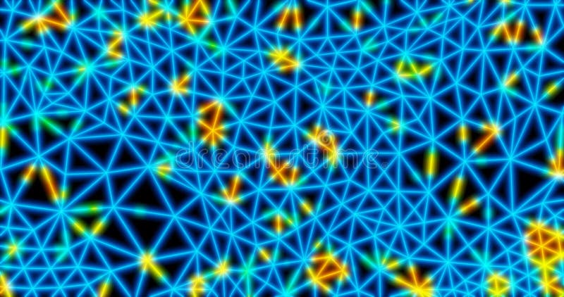 Render with Blurry Luminous Blue Mesh with Yellow and Red Spots Stock ...