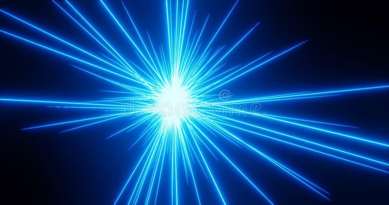 Render with Bright Blue Abstract Star on Black Background Stock ...
