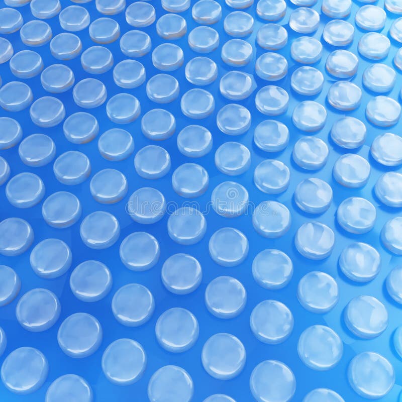 Render of Bubble Plastic on a Blue Background Stock Photo - Image of ...
