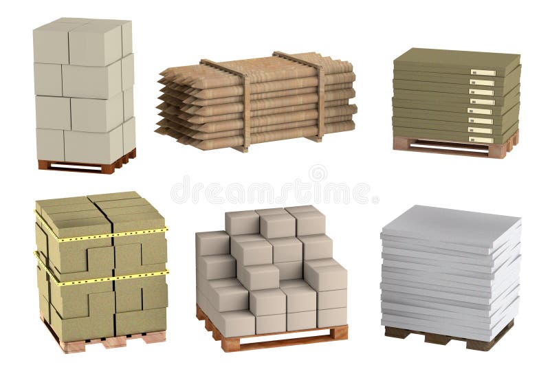 3d Render of Building Material Stock Illustration - Illustration of ...