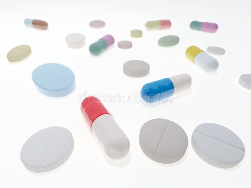 Render of Capsules and Tablets on a Laboratory Light Table Stock ...