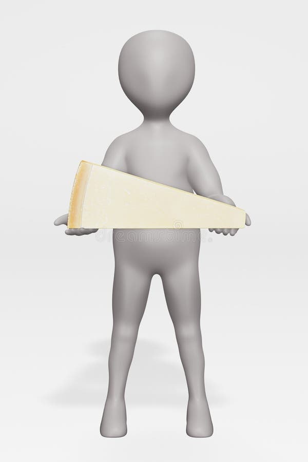 Render of Cartoon Character with Cheese Stock Illustration ...