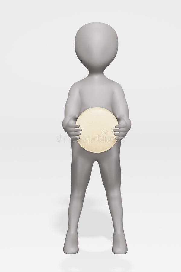 Render of Cartoon Character with Pill Stock Illustration - Illustration ...