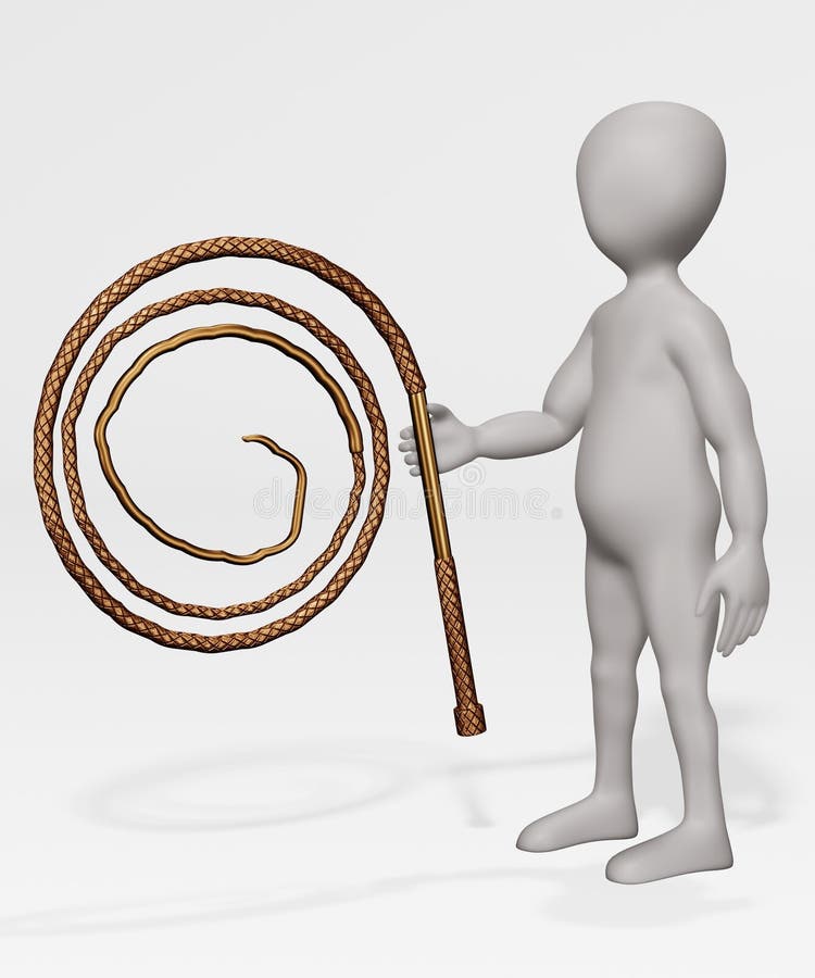 Render of Cartoon Character with Whip Stock Abbildung - Illustration ...