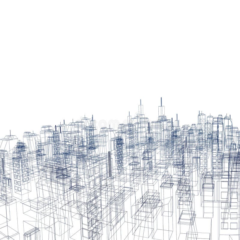 Render city illustration stock illustration. Illustration of blueprint ...