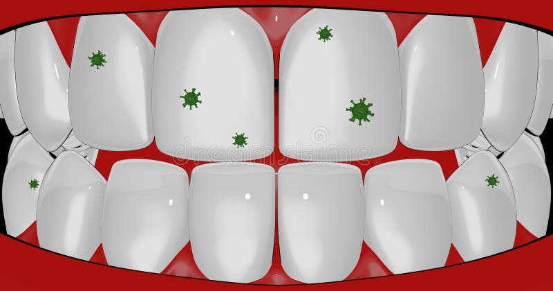 Render with the Concept of Bacteria and Germs on Teeth Stock ...