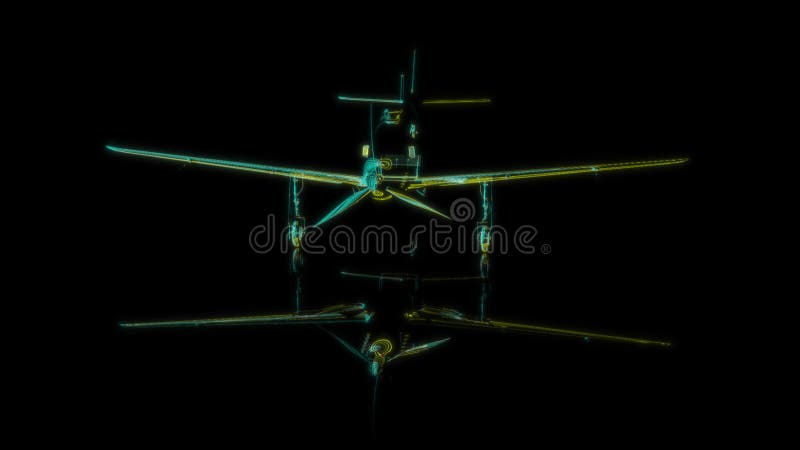 Render 3D Animation, Model Airplane in a Pot on a Black Background ...