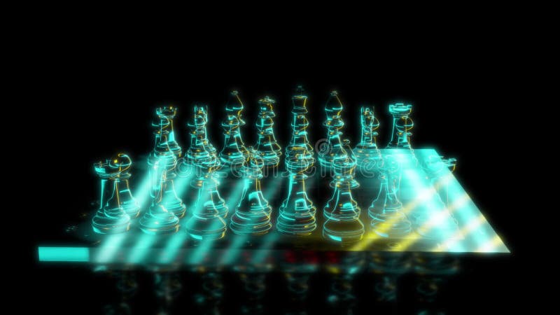 Render 3D Animation of the Model Chess on a Black Background Future ...