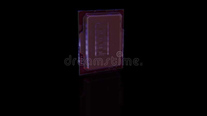 Render 3D Animation of the Model CPU on a Black Background Future ...