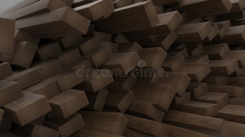 Render of 3D Construction Timber Beams and Planks Stock Illustration ...