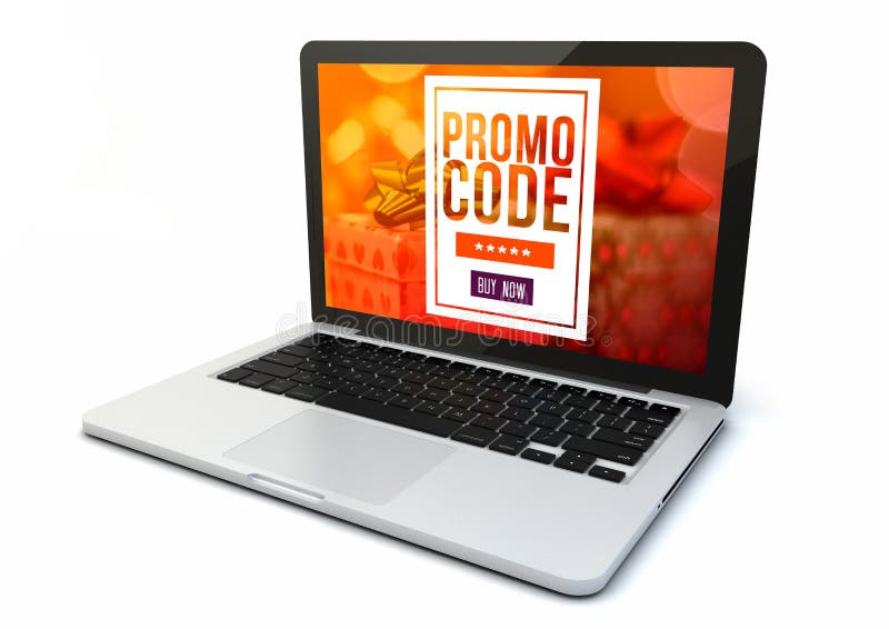 Laptop promo code stock image. Image of ribbon, invitation - 105052103