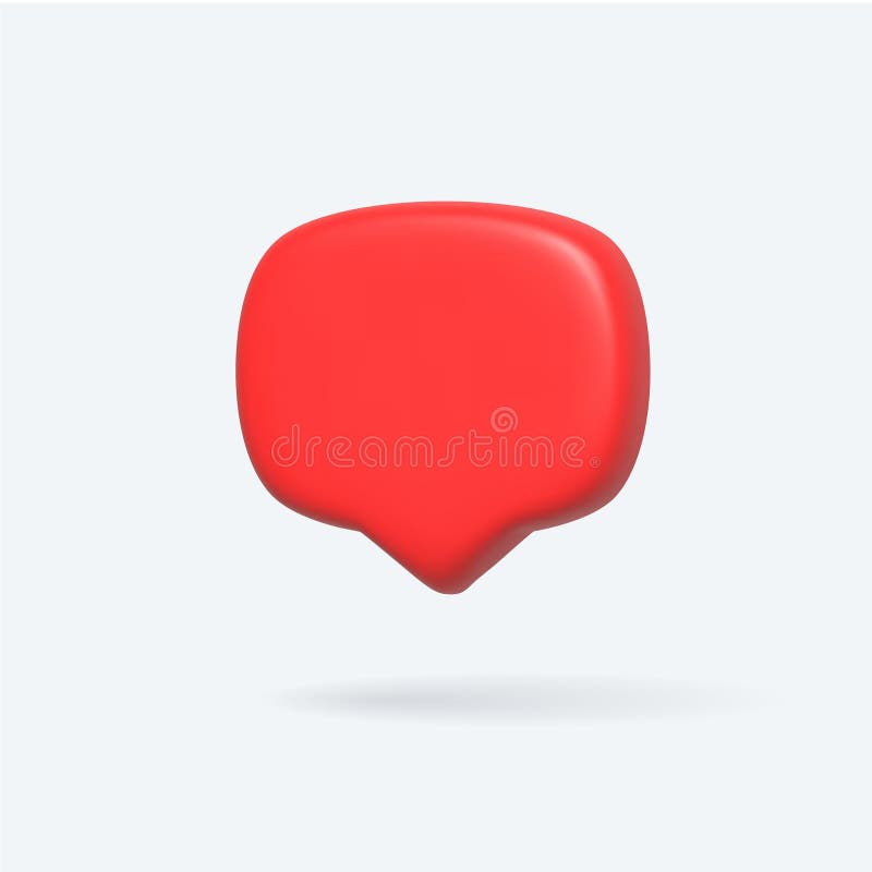 Render 3D Illustration of Red Speech Bubble. Mate Speech Bubble High ...