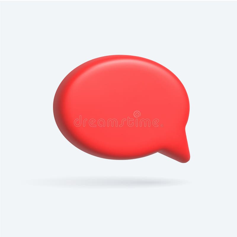 Render 3D Illustration of Red Speech Bubble. Mate Speech Bubble High ...