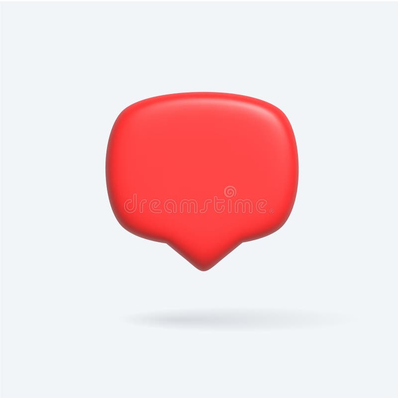 Render 3D Illustration of Red Speech Bubble. Mate Speech Bubble High ...