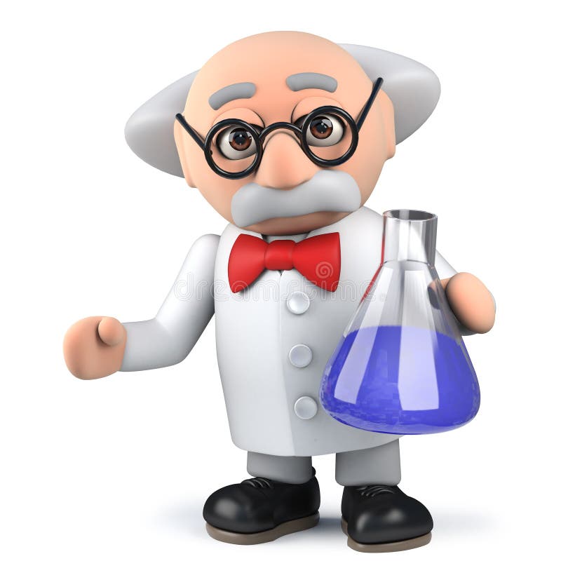 3d Scientist Performing Chemistry Experiment in Lab Flask Stock ...