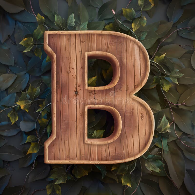 Render a 3D View of the Letter B with a Wood Texture Ai Generate. Stock ...