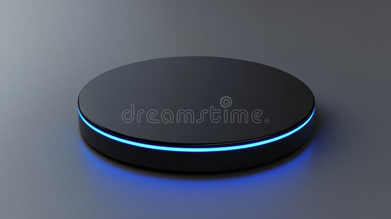 Render of Embossed Surface with Blue Illuminated Edge. Tech Background ...